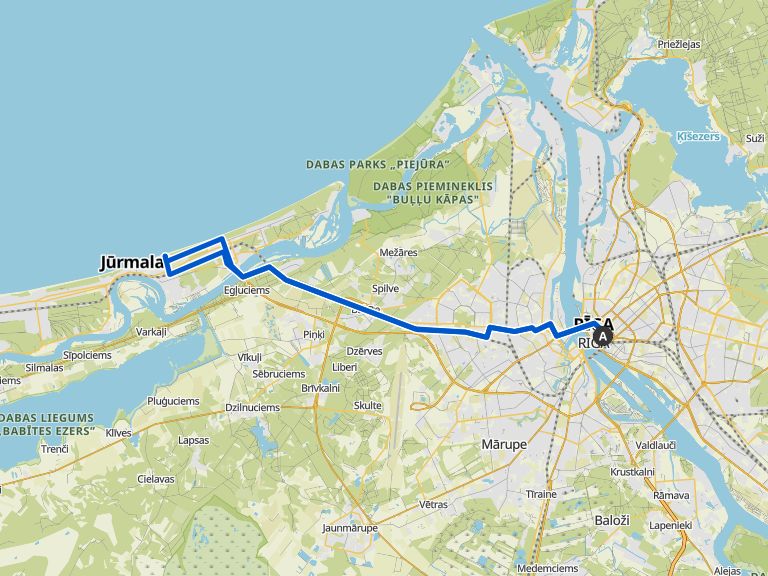 Riga to Jūrmala (Majori) to Riga | bike Tour | Komoot
